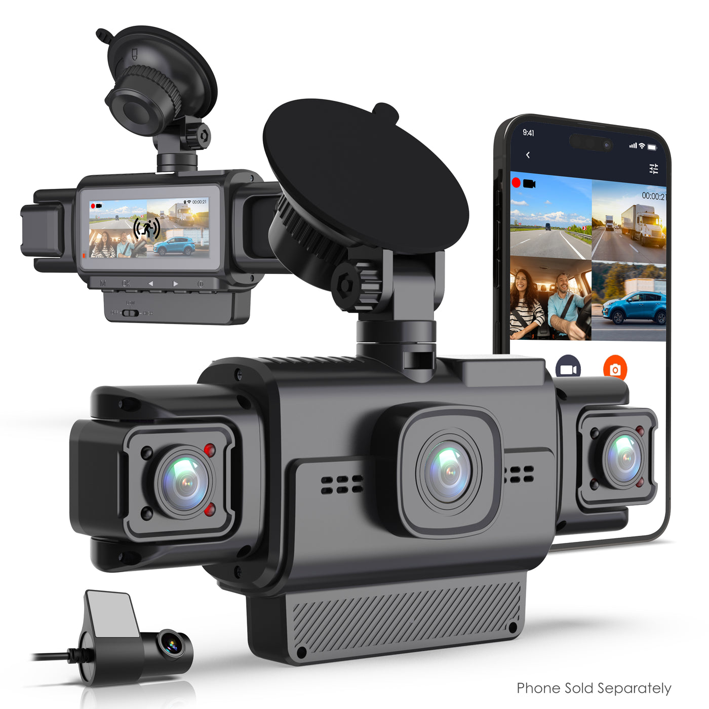 Rexing R4-RD 4-Channel Dash Cam with All-Around 1080p, Built-in 360° P ...